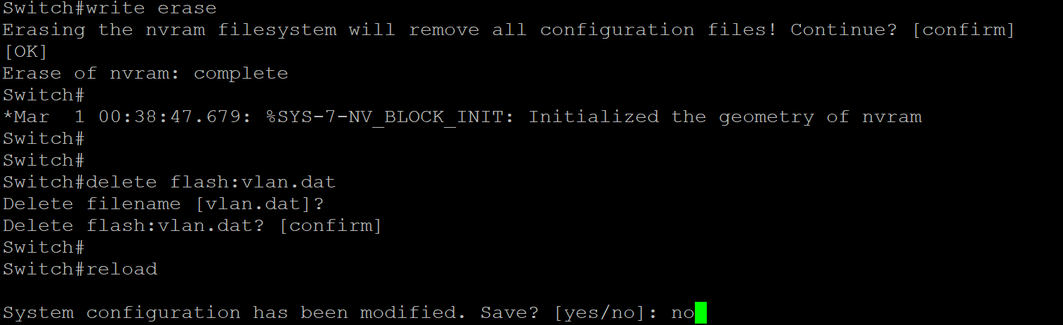 Factory reset Cisco switch – Andy's Tech and Security Blog