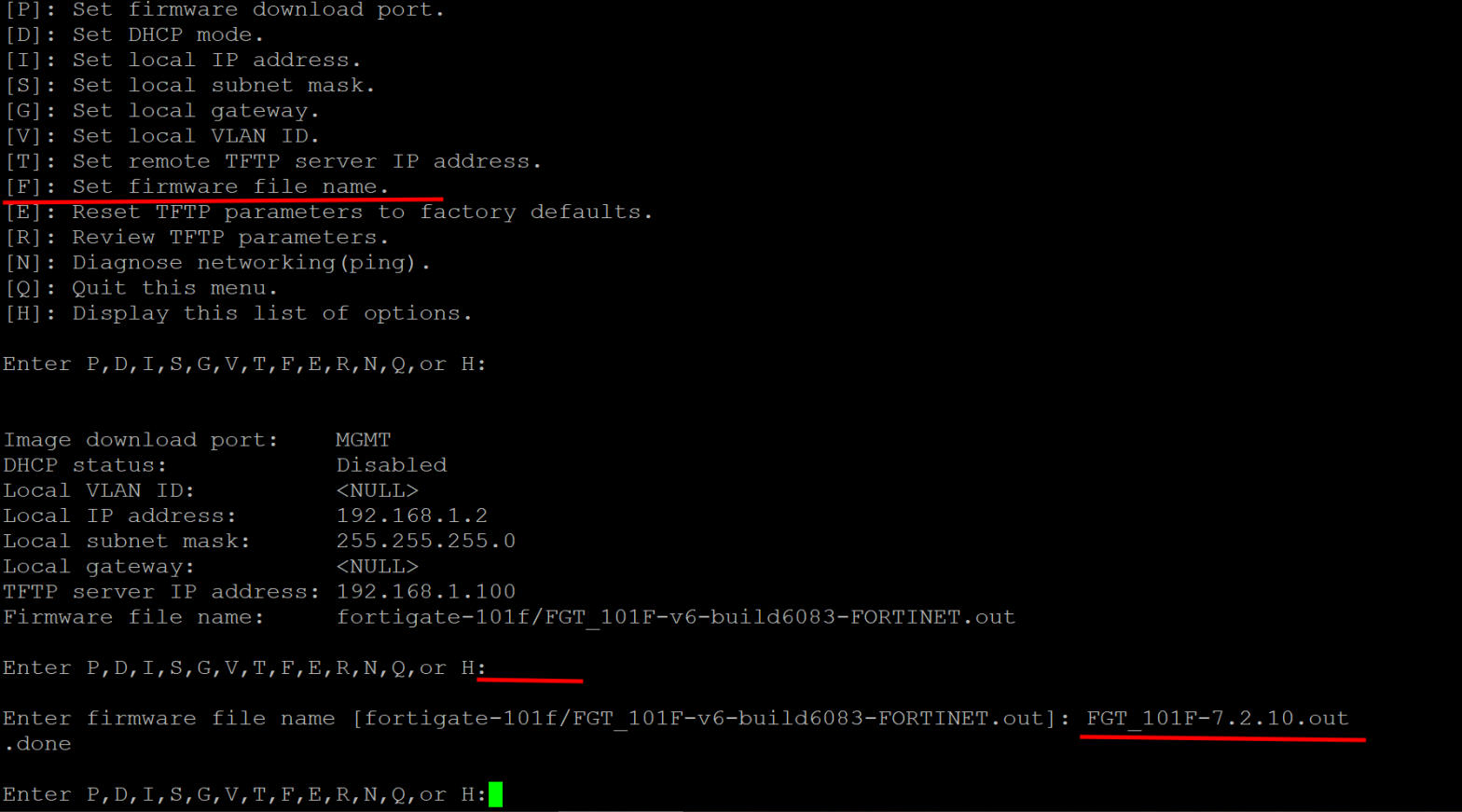 Formatting and loading FortiGate firmware image using TFTP – Andy's Tech and Security Blog