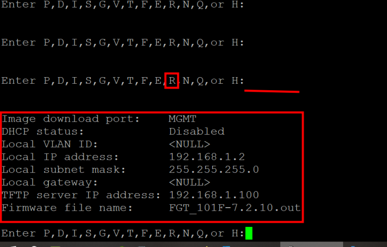 Formatting And Loading Fortigate Firmware Image Using Tftp Andys Tech And Security Blog